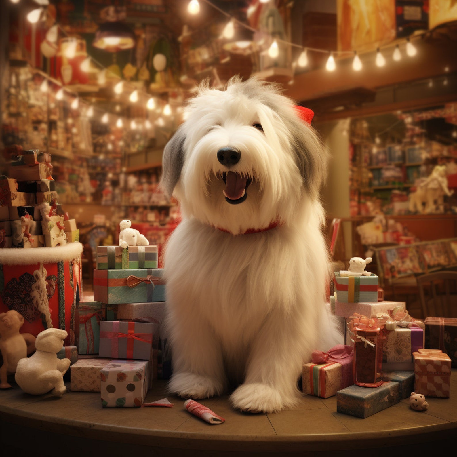 Christmas Old English Sheepdog design & Craft Material 30 - Etsy