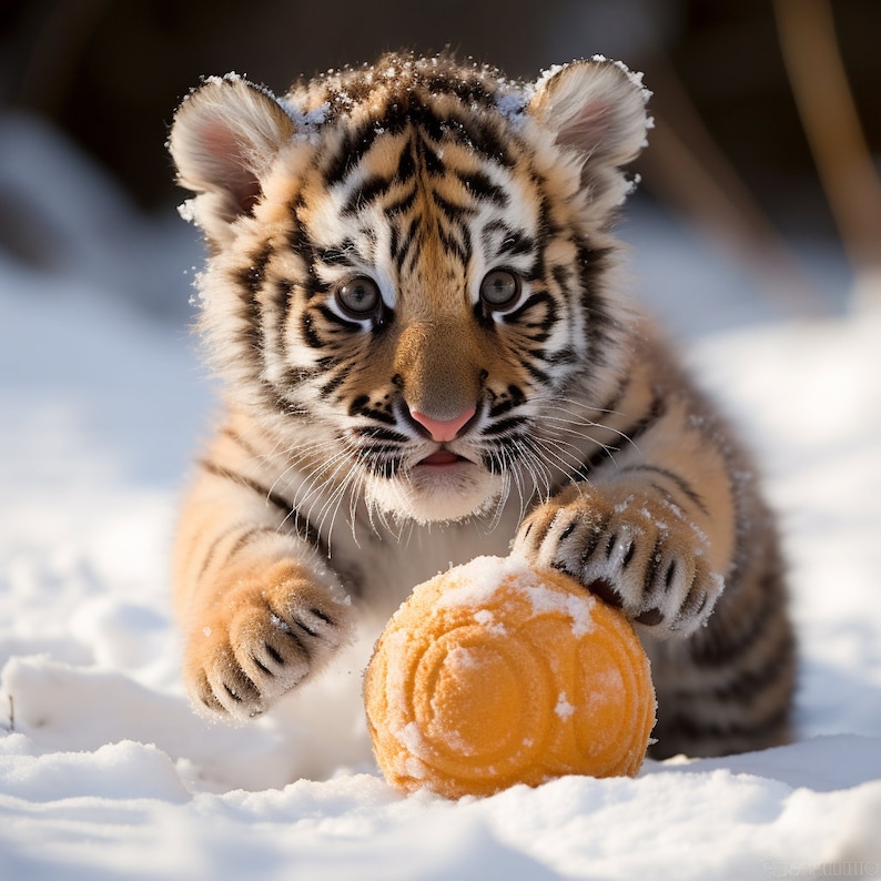 Snowy Paws, Tiger (design & Craft Material 30 PNG Pack), Design for ...