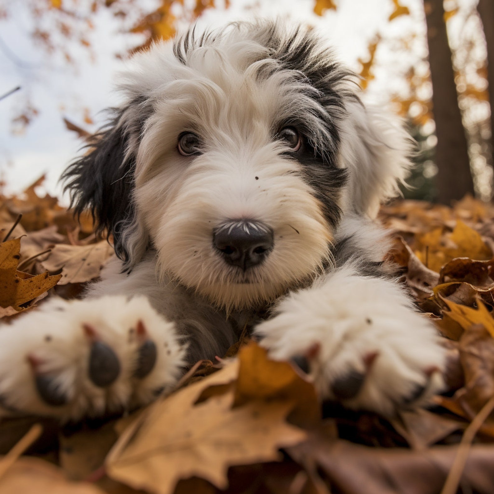Leaf Fun Old English Sheepdog design & Craft Material 30 PNG Pack ...