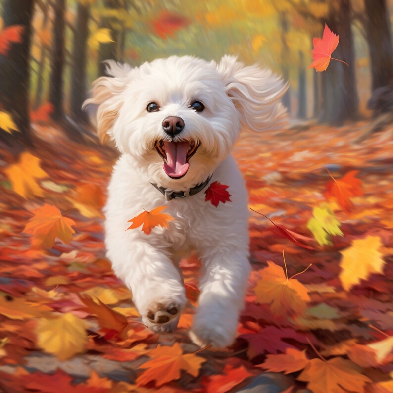 Leaf Fun Bichon Frise design & Craft Material 30 PNG Pack, Design for Tumbler Sublimation, T ...