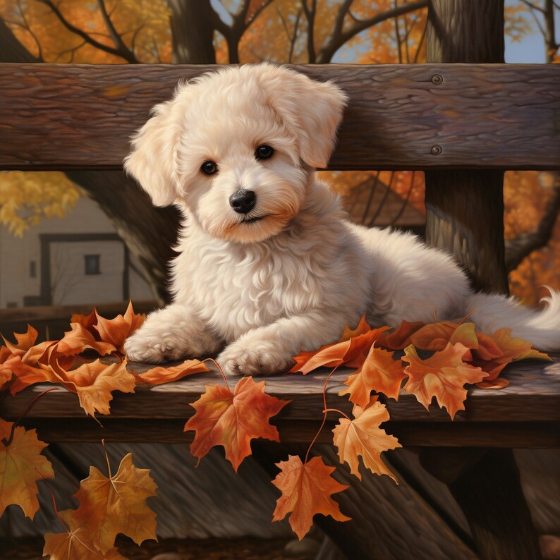 Leaf Fun Bichon Frise design & Craft Material 30 PNG Pack, Design for Tumbler Sublimation, T ...