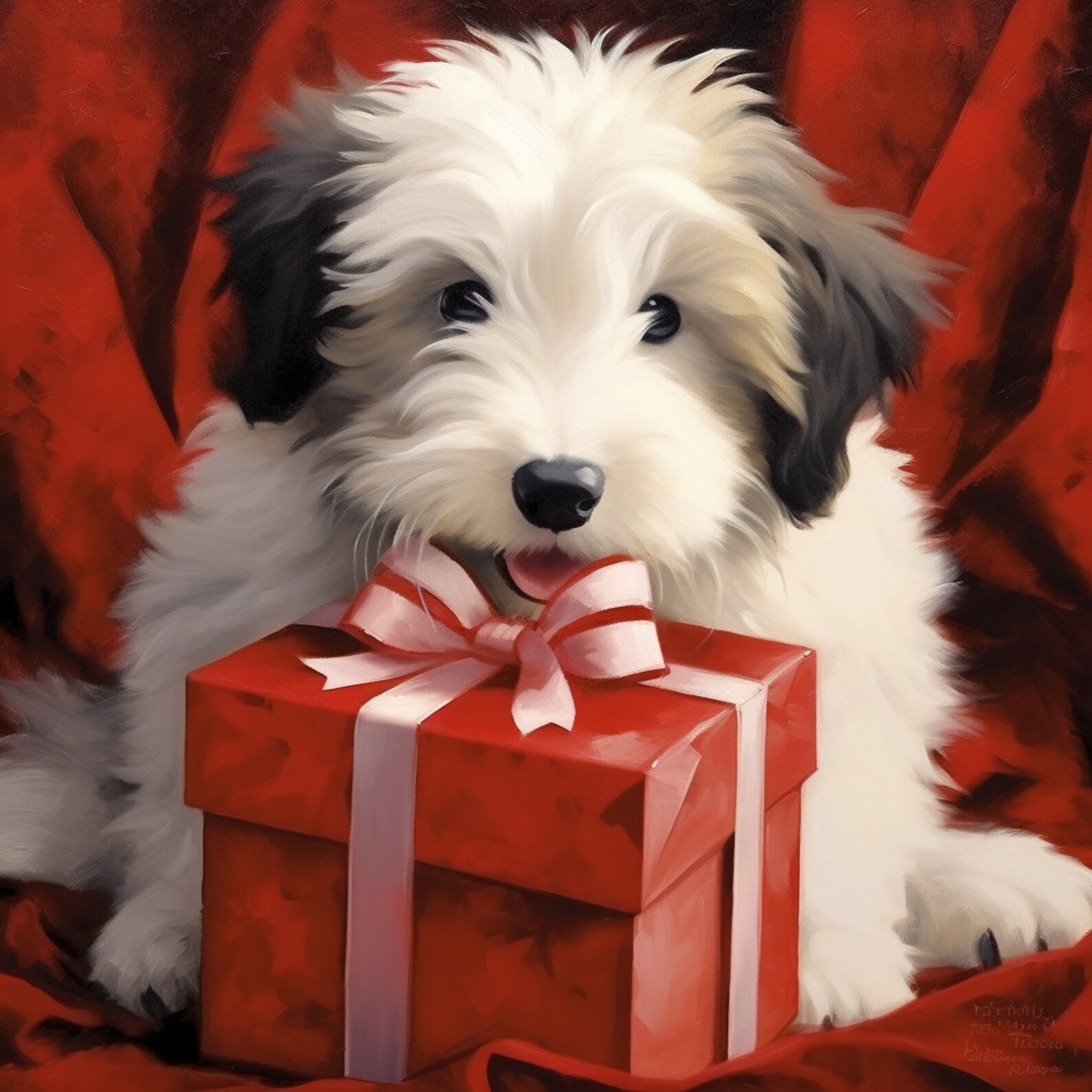 Furry Surprise Old English Sheepdog design & Craft Material - Etsy