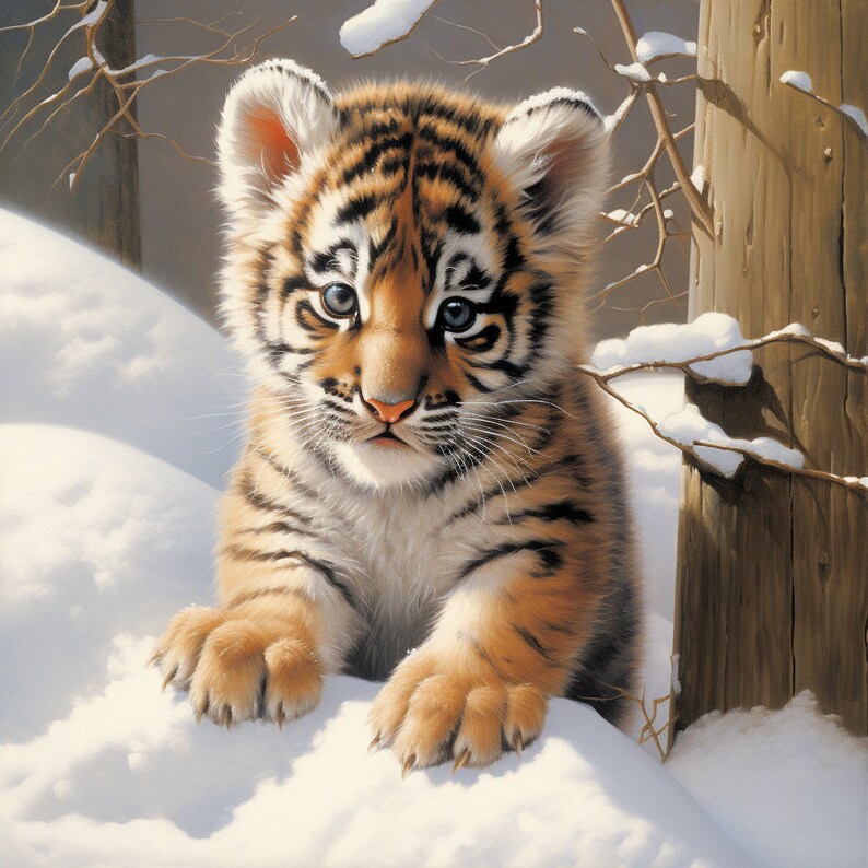Snowy Paws, Tiger (design & Craft Material 30 PNG Pack), Design for ...