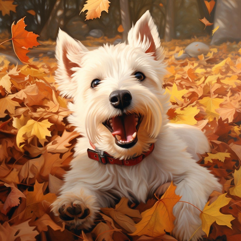 Leaf Fun Westie design & Craft Material 30 PNG Pack Design - Etsy