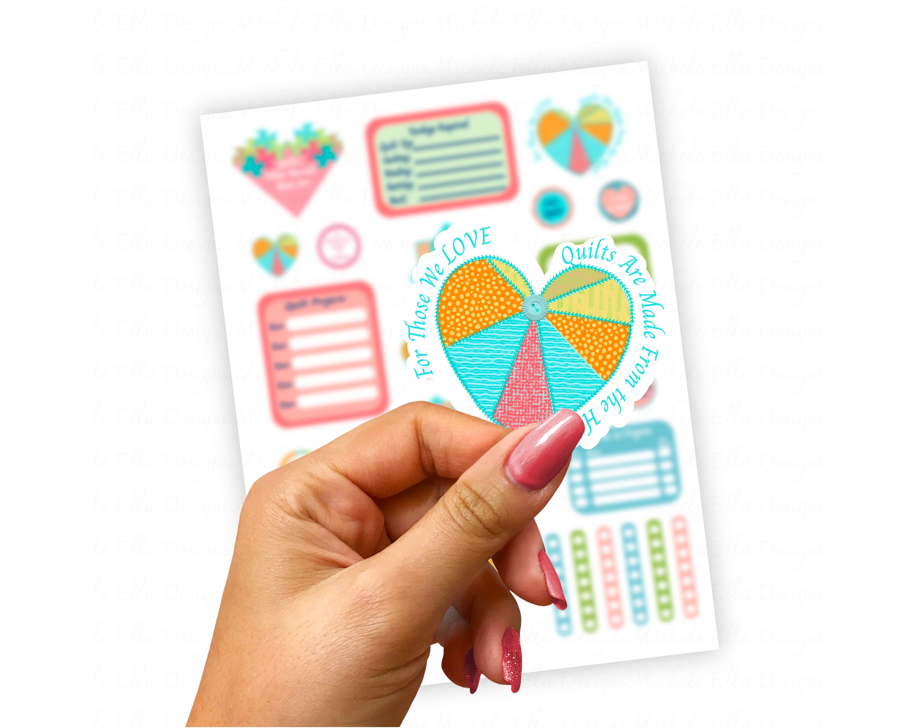Quilt Stickers SVG, Printable Stickers, Quilt Lover Stickers, Planner ...