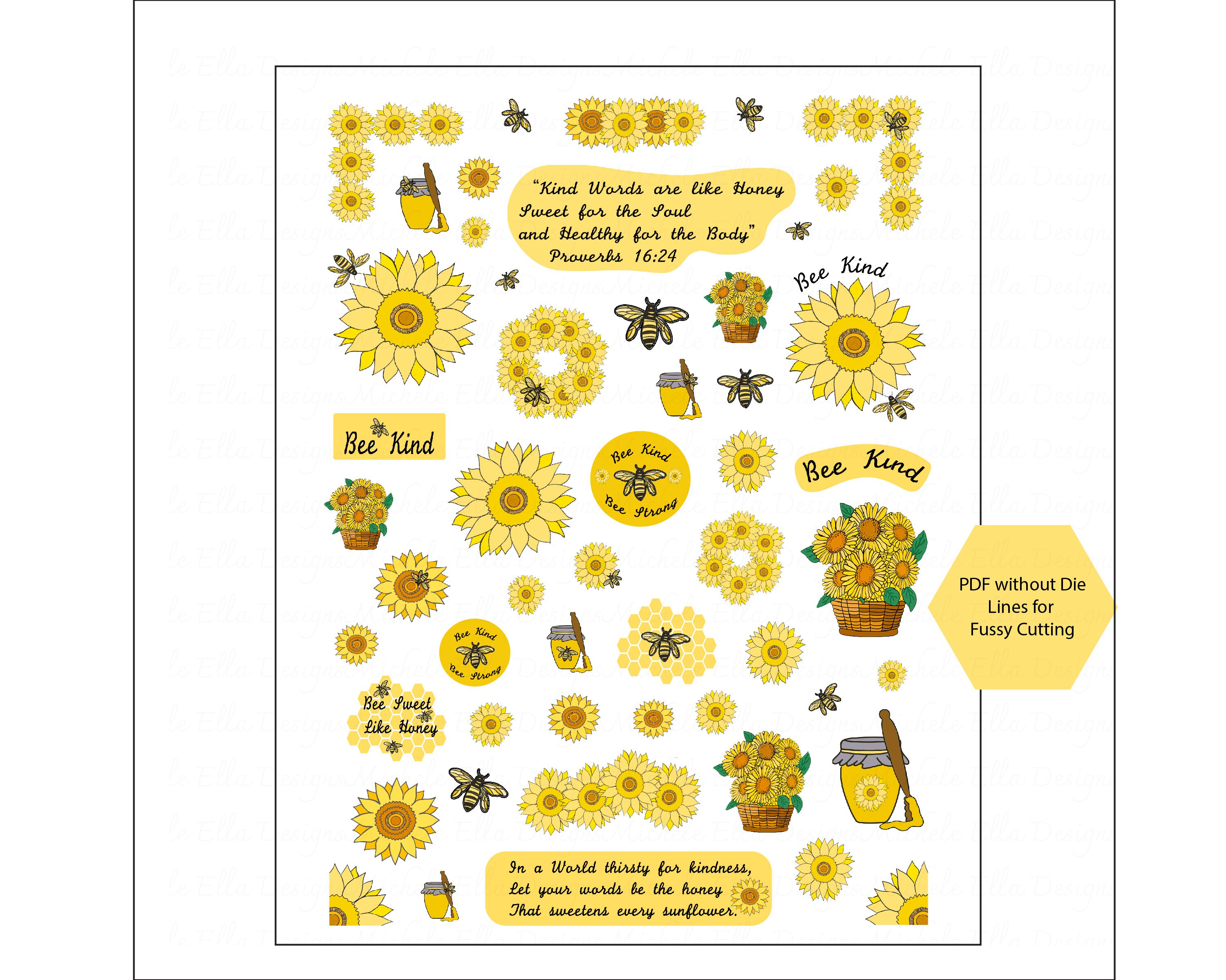 Sunflower Sticker Bundle, Sunflower SVG, Instant Download, Sticker ...
