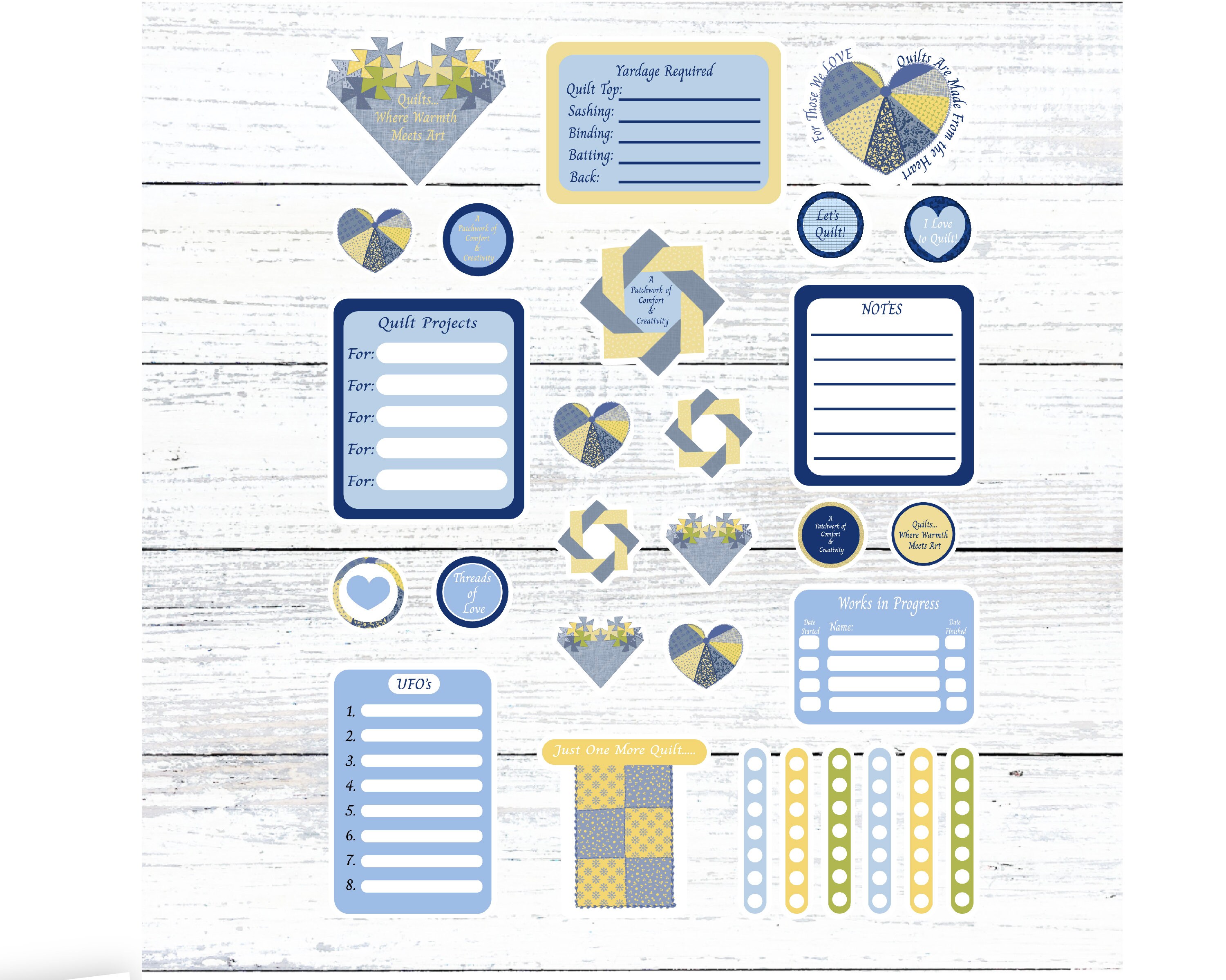 Quilt Stickers SVG, Printable Stickers, Quilt Lovers, Planner Stickers ...