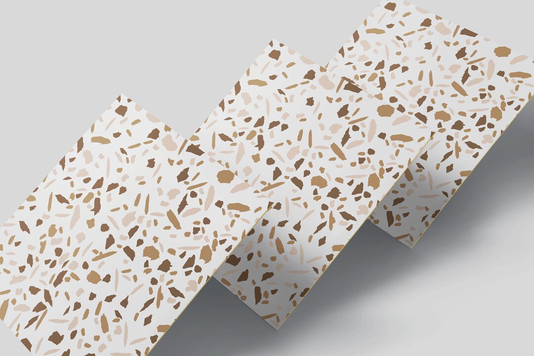 Beige and Brown Terrazzo Vinyl Tile Stickers 001 - DIY Your Kitchen ...