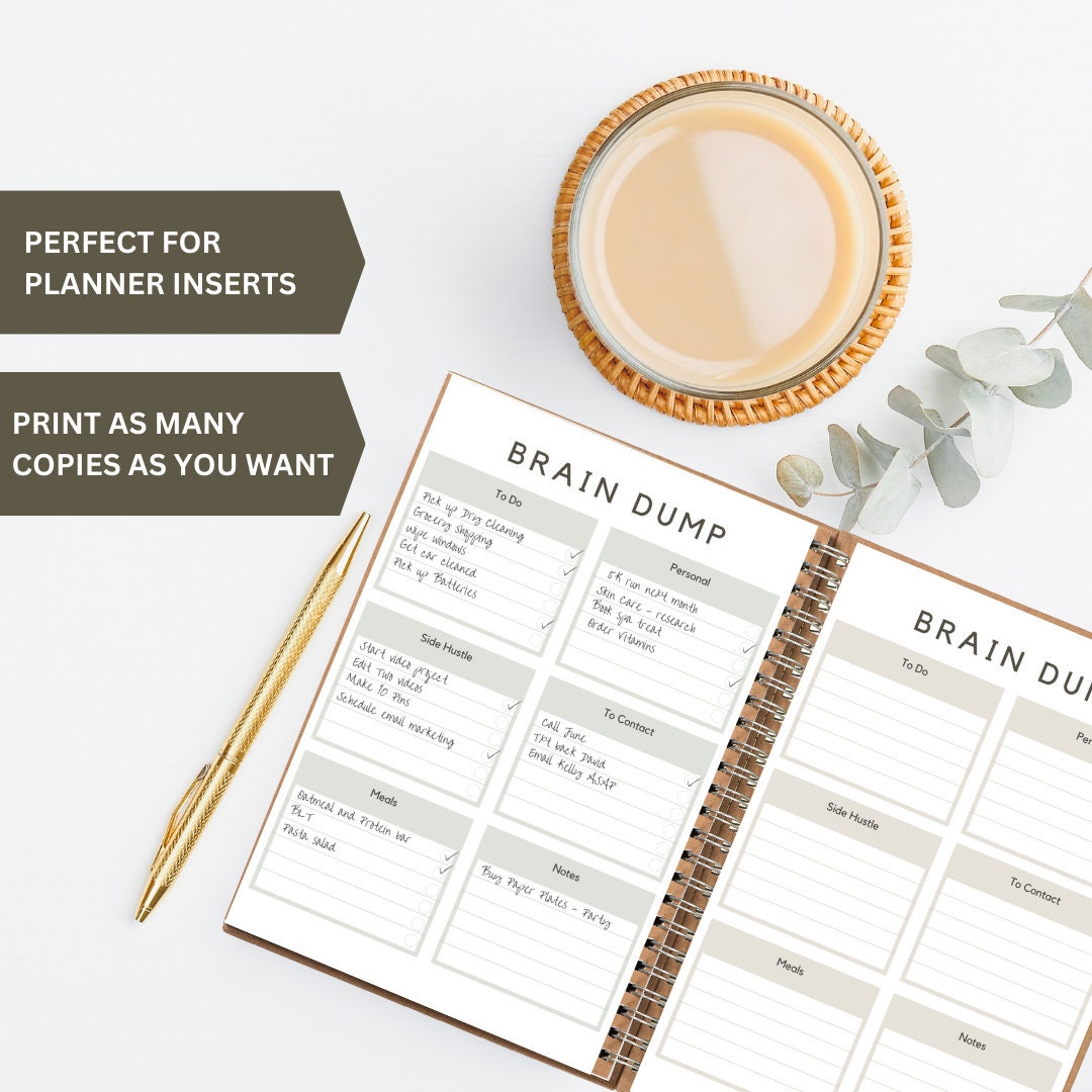 Brain Dump Printable ADHD Brain Dump Thought Organizer - Etsy