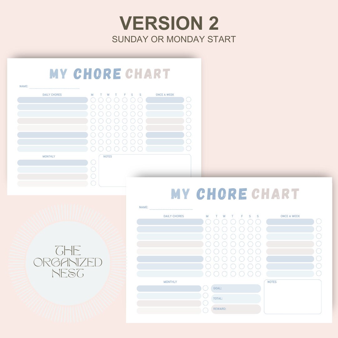 Cleaning Checklist, Cleaning Schedule, Family Chore Chart, Kids Chore ...