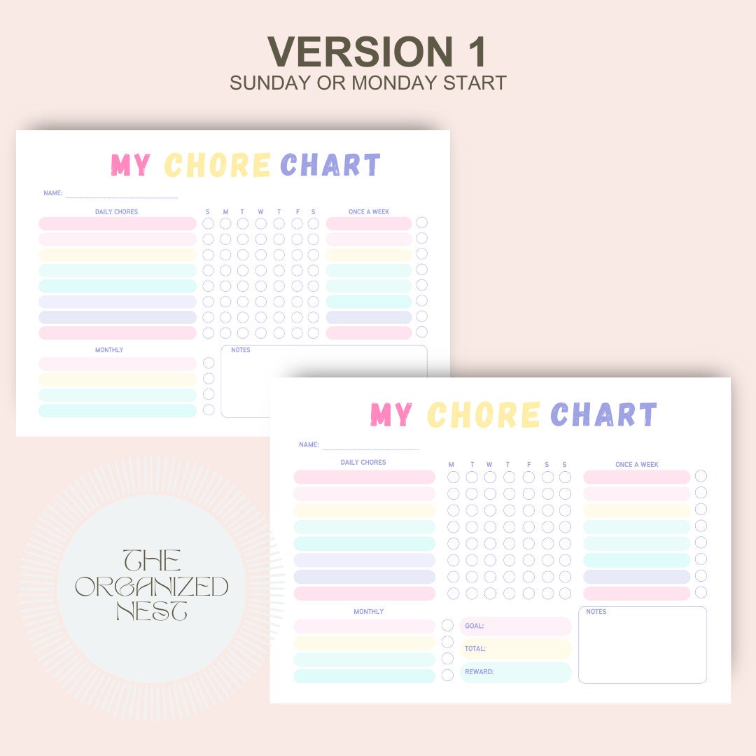 Cleaning Checklist, Cleaning Schedule, Family Chore Chart, Kids Chore ...