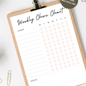 Weekly Chore Chart Cleaning Checklist Cleaning Schedule - Etsy