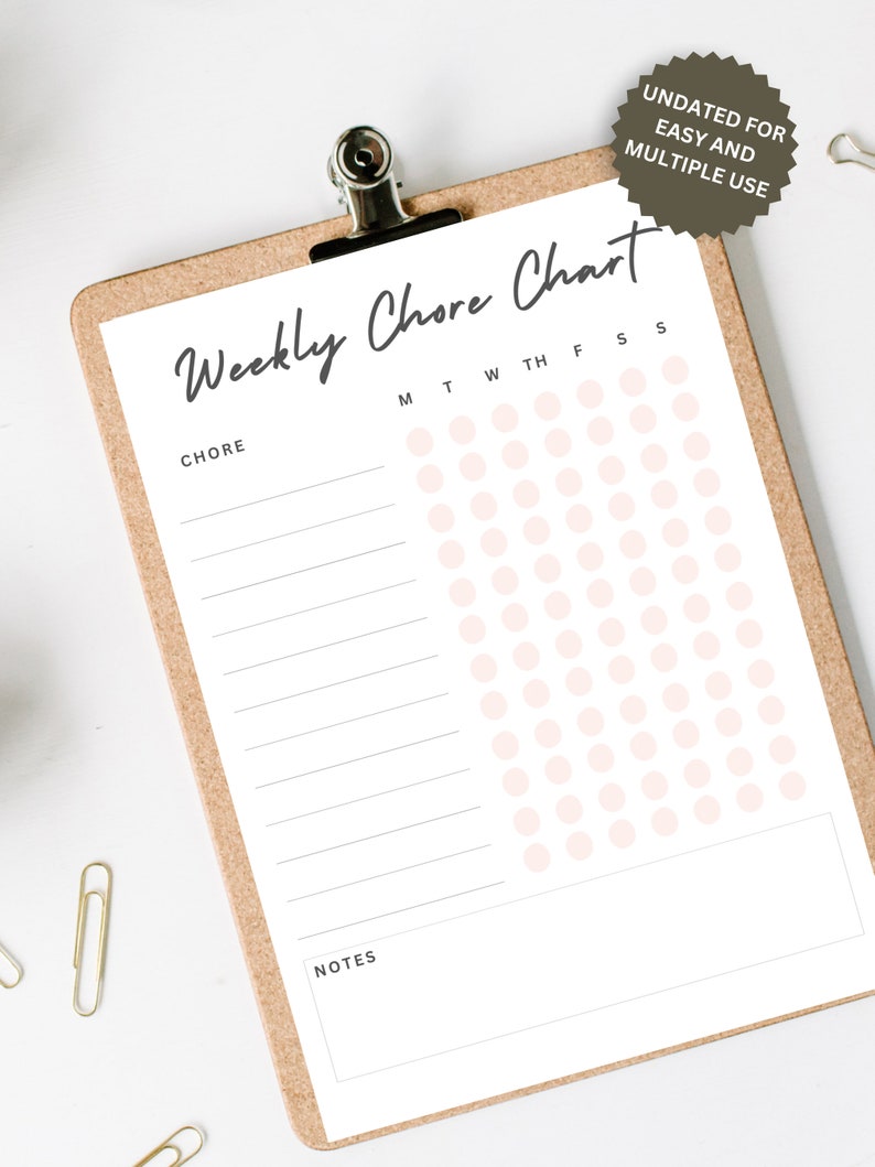 Weekly Chore Chart Cleaning Checklist Cleaning Schedule - Etsy