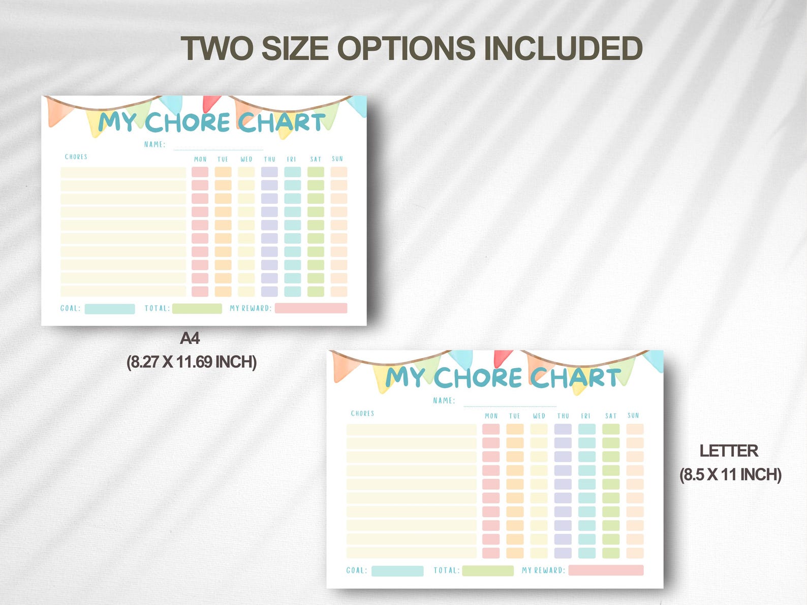 Kids Chore Chart: Weekly Responsibility Tracker (printable PDF) - Etsy
