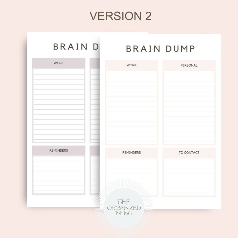 Brain Dump Printable ADHD Brain Dump Thought Organizer - Etsy