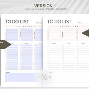 Printable to Do List Bundle, Fillable PDF, A4, A3, and Letter Size PDF ...