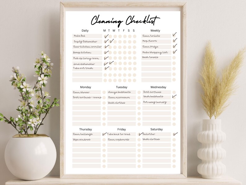 Editable Cleaning Checklist: Weekly Household Planner (printable) - Etsy