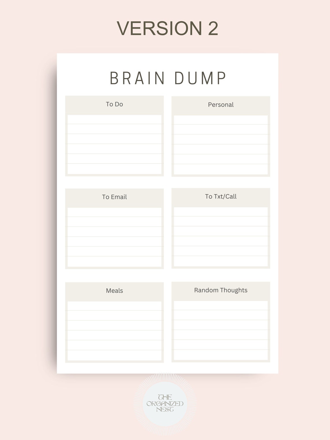 Brain Dump Printable ADHD Brain Dump Thought Organizer - Etsy Ireland