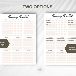 Editable Cleaning Checklist: Weekly Household Planner (printable) - Etsy