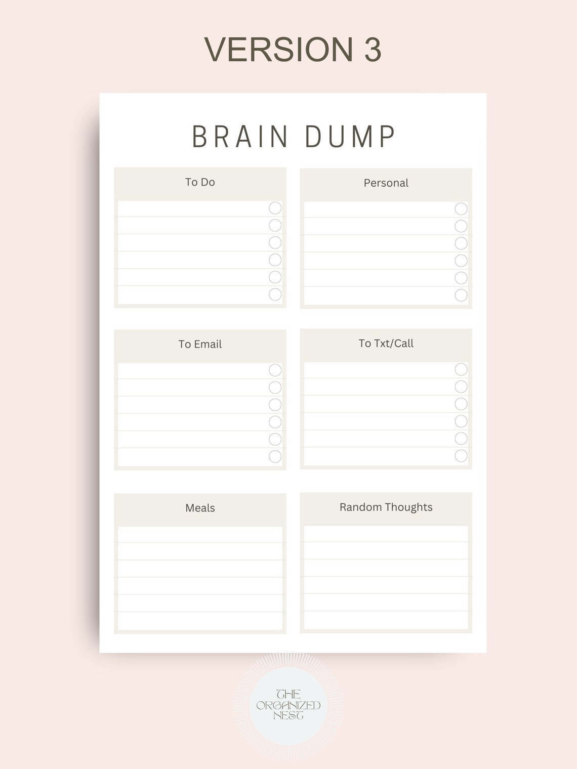 Brain Dump Printable ADHD Brain Dump Thought Organizer - Etsy Ireland