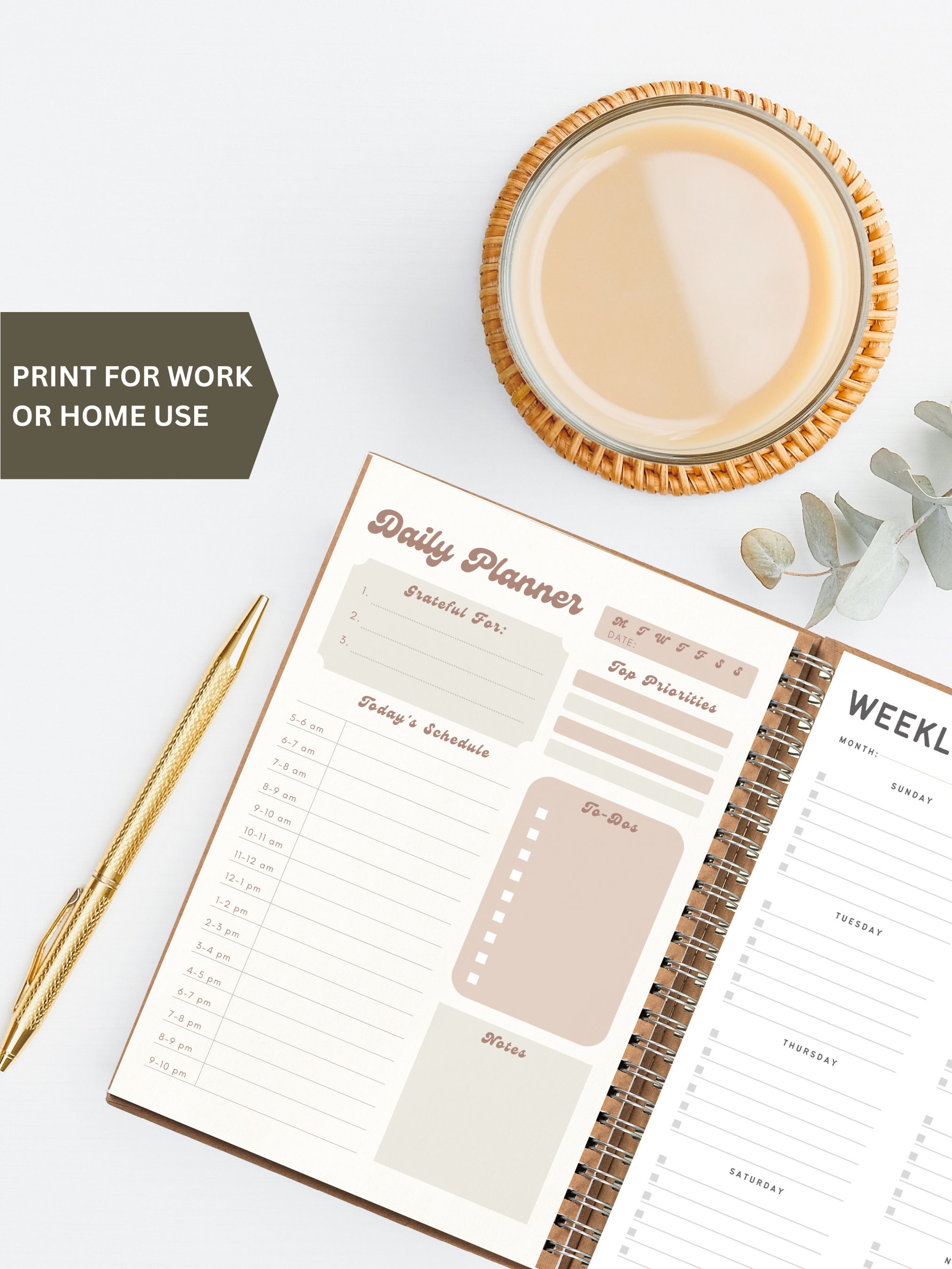 Daily Hourly Schedule Planner Printable, Daily to Do List for Work/home ...