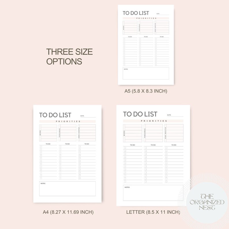 Printable to Do List Bundle Fillable PDF A4 A3 and Letter - Etsy