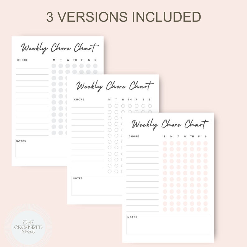 Weekly Chore Chart, Cleaning Checklist, Cleaning Schedule, Weekly House ...