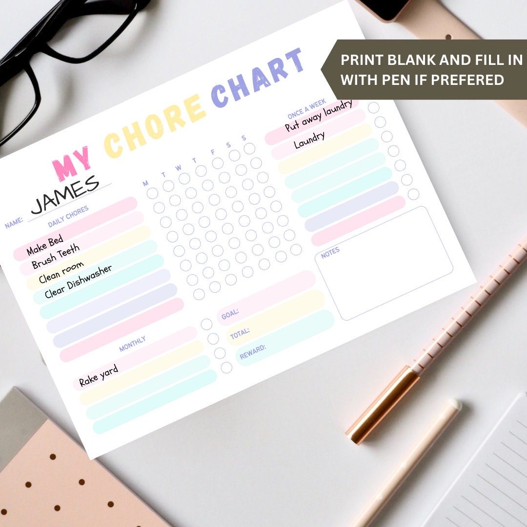 Cleaning Checklist, Cleaning Schedule, Family Chore Chart, Kids Chore ...