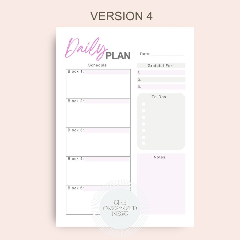 Undated Daily Hourly Planner Printable, to Do List for Work/home ...