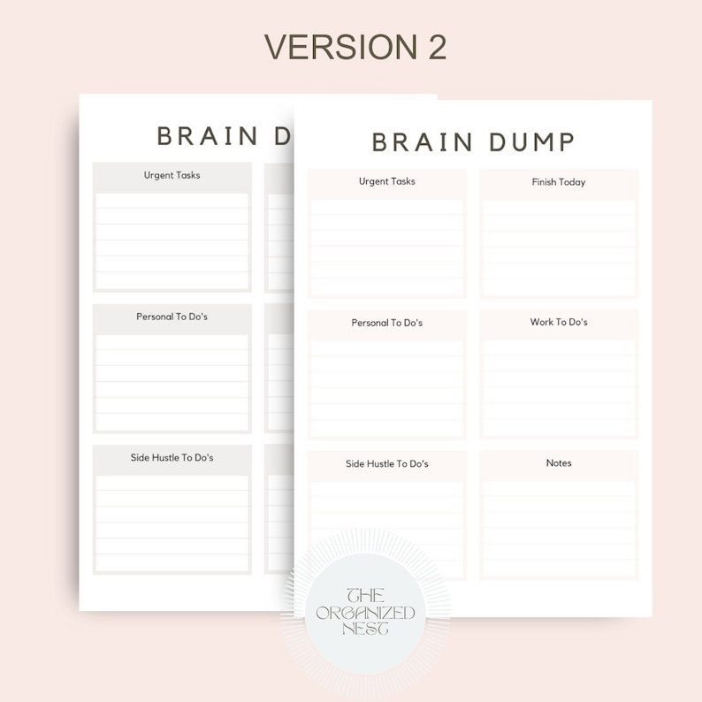 Brain Dump Printable, ADHD Brain Dump, Thought Organizer Journal ...