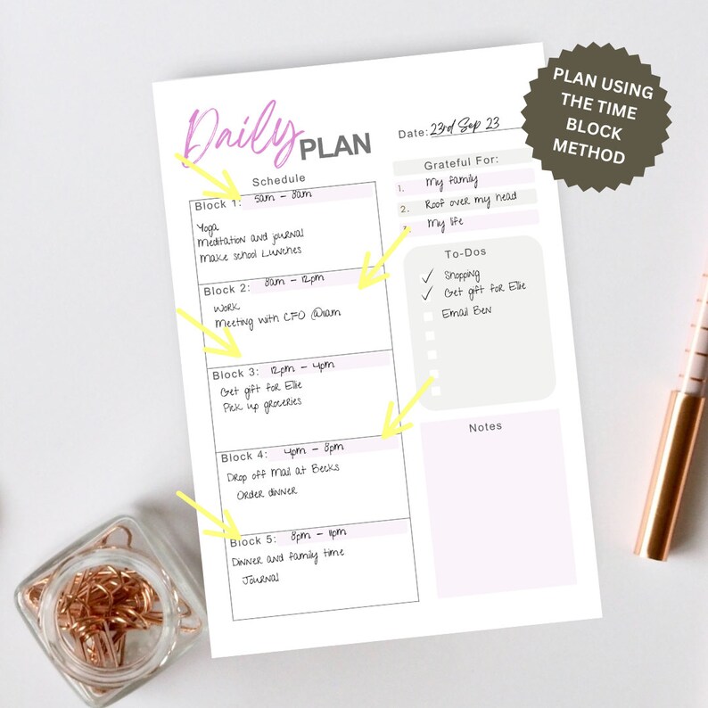 Undated Daily Hourly Planner Printable, to Do List for Work/home ...