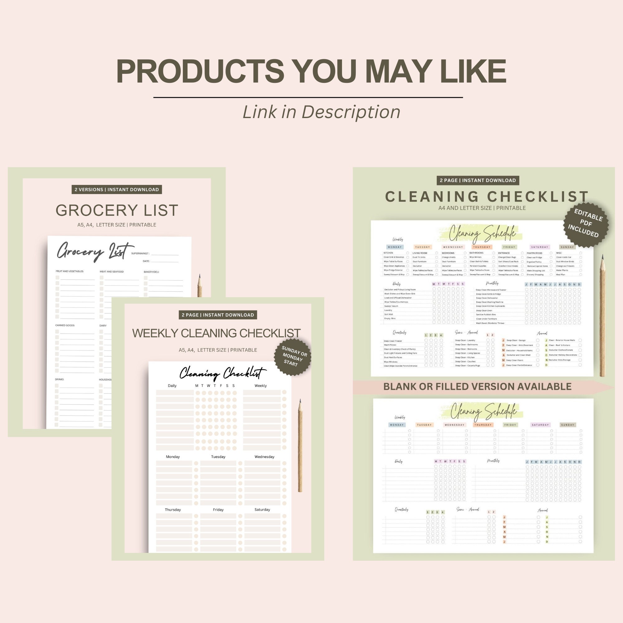 Weekly Chore Chart, Cleaning Checklist, Cleaning Schedule, Weekly House ...