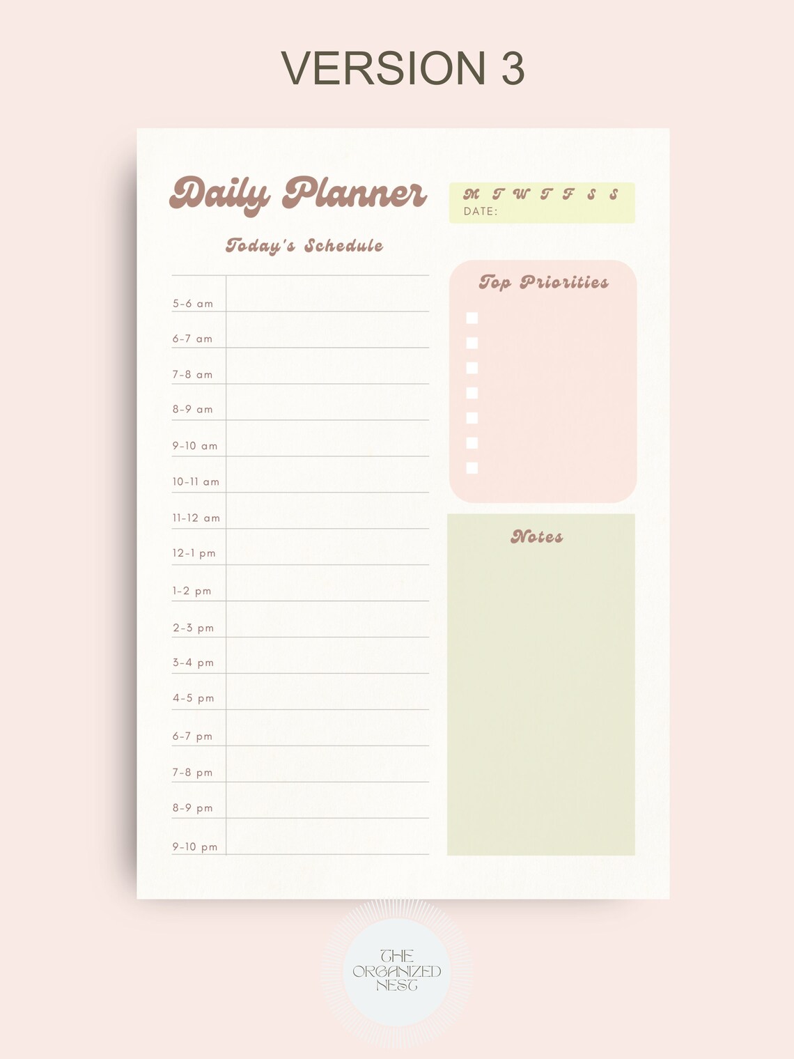 Undated Daily Hourly Planner Printable to Do List for - Etsy
