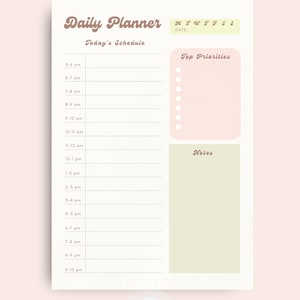 Undated Daily Hourly Planner Printable, to Do List for Work/home ...