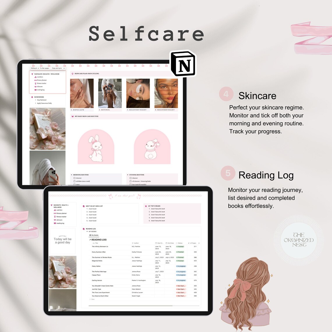 Notion Template, Coquette Notion Planner,that Girl Notion Planner ...