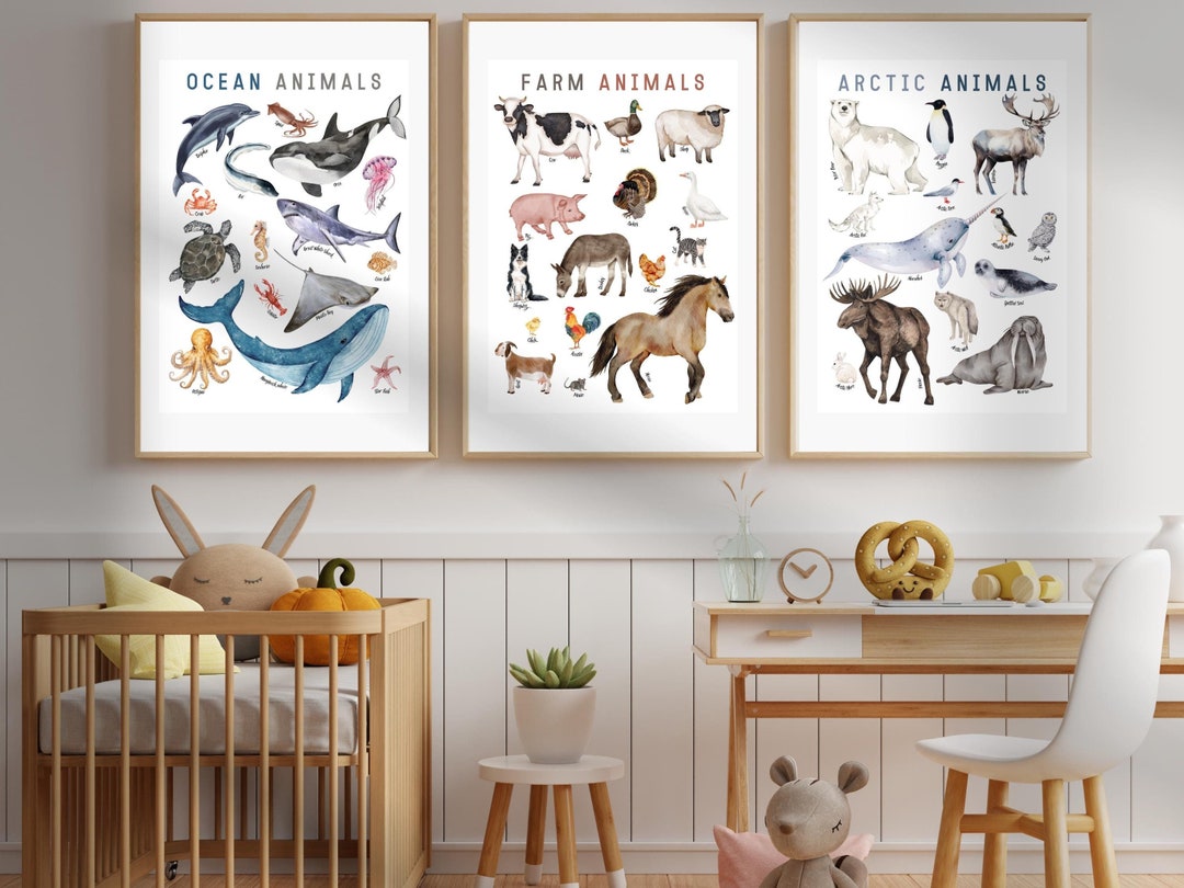 Nursery Wall Art, Montessori Posters, Animal Poster, Marine Poster ...