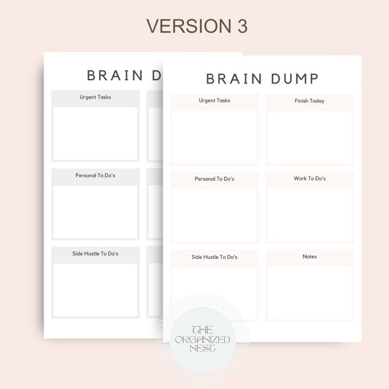 Brain Dump Printable ADHD Brain Dump Thought Organizer - Etsy