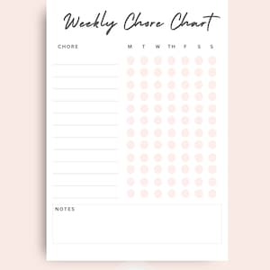 Weekly Chore Chart Cleaning Checklist Cleaning Schedule - Etsy