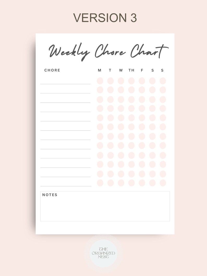 Weekly Chore Chart Cleaning Checklist Cleaning Schedule - Etsy