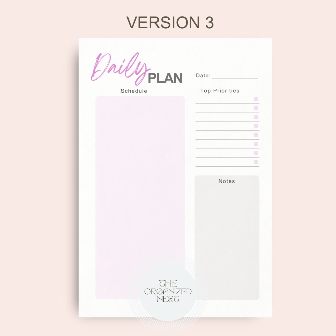 Undated Daily Hourly Planner Printable, to Do List for Work/home ...