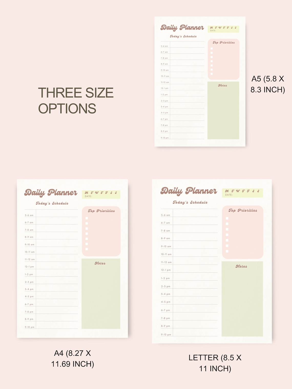 Undated Daily Hourly Planner Printable, to Do List for Work/home ...
