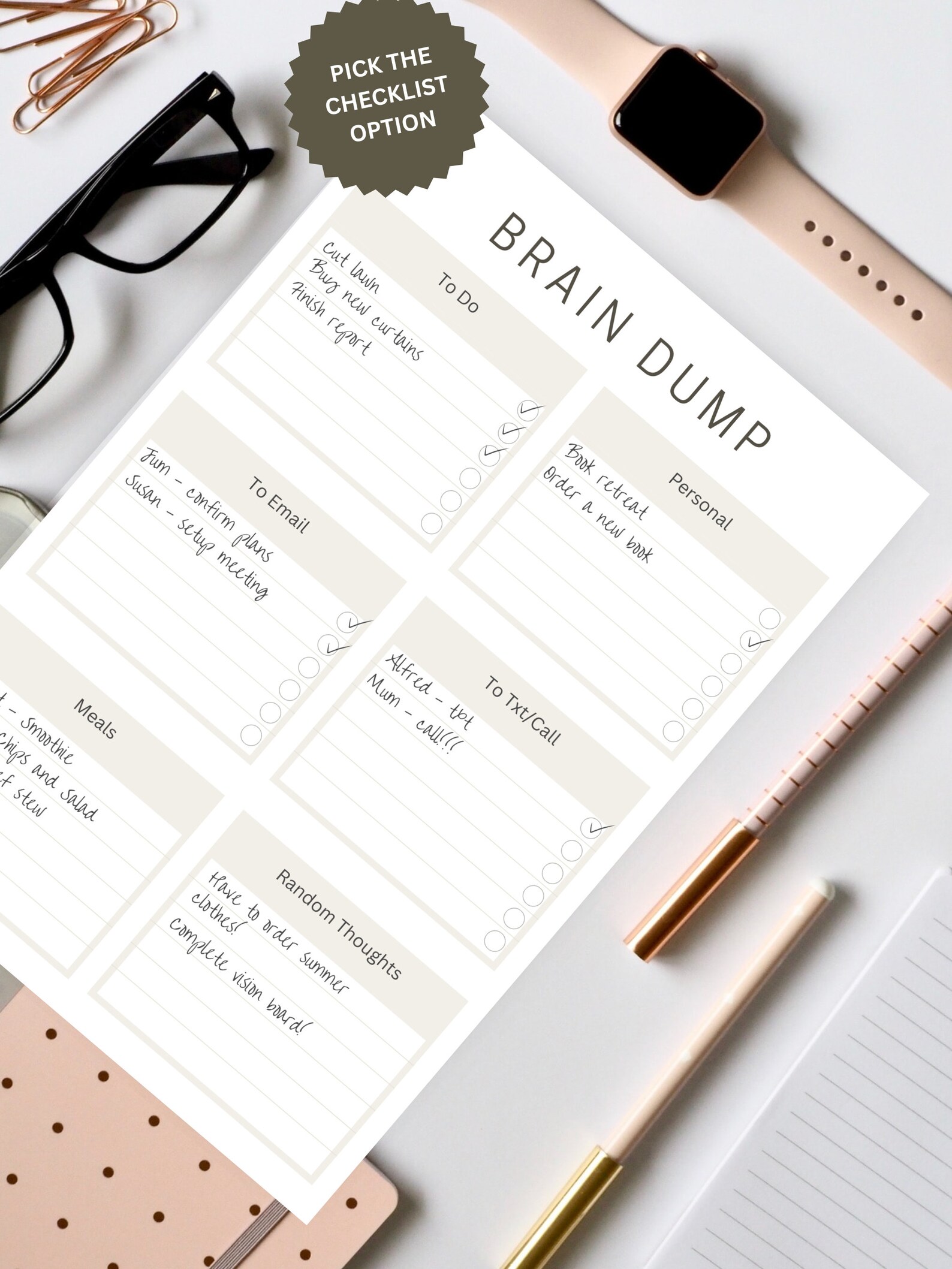Brain Dump Printable ADHD Brain Dump Thought Organizer - Etsy Ireland