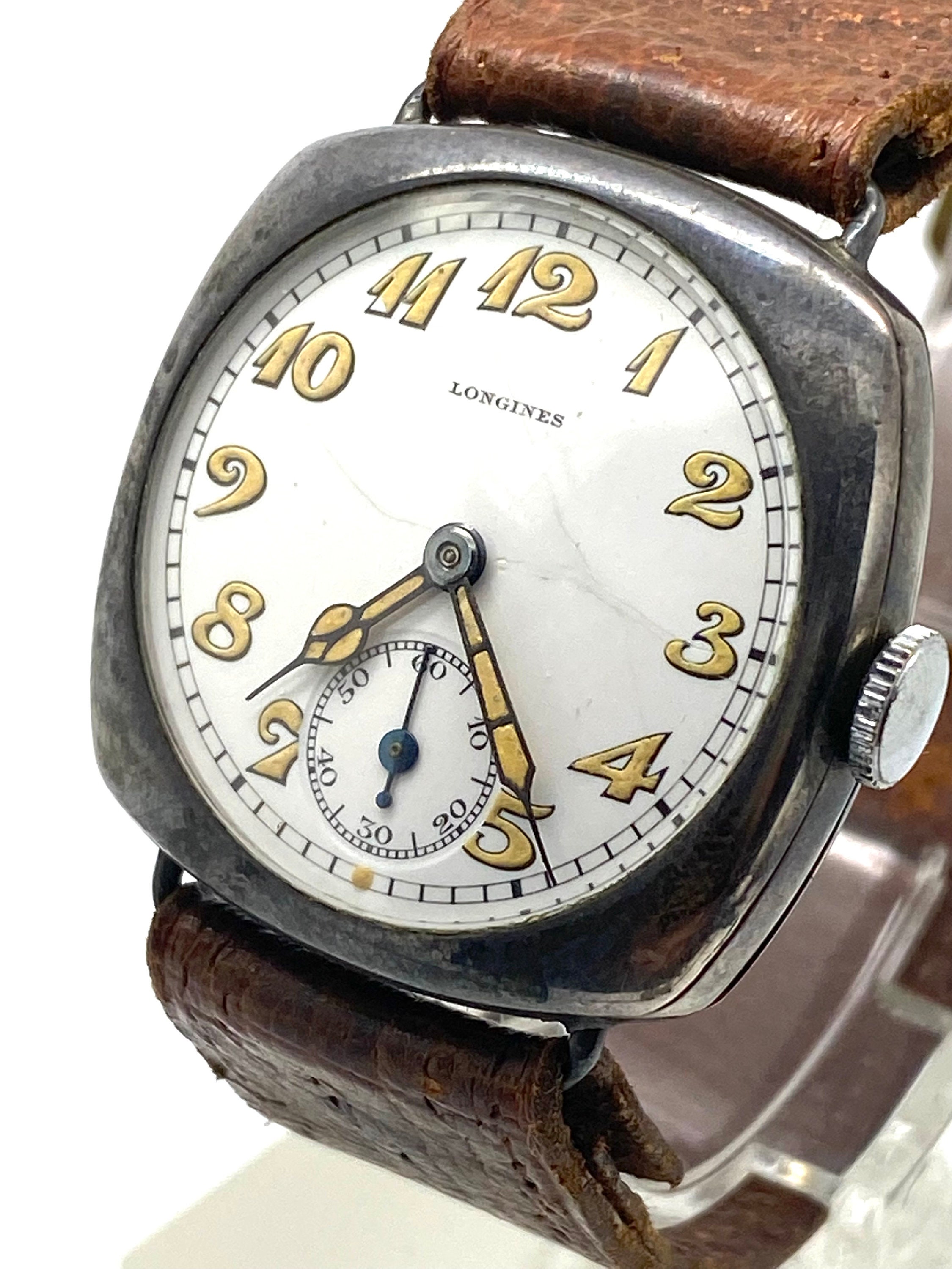 Longines Silver Art-deco/trench Watch enamelled Dial - Etsy
