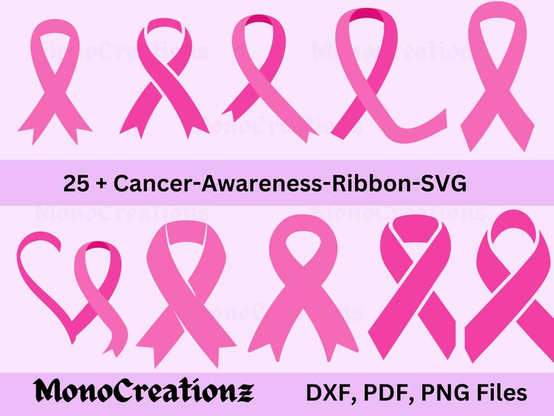 Cancer Awareness Ribbon Svg Bundle Graphic,pink Ribbon Svg,awareness ...
