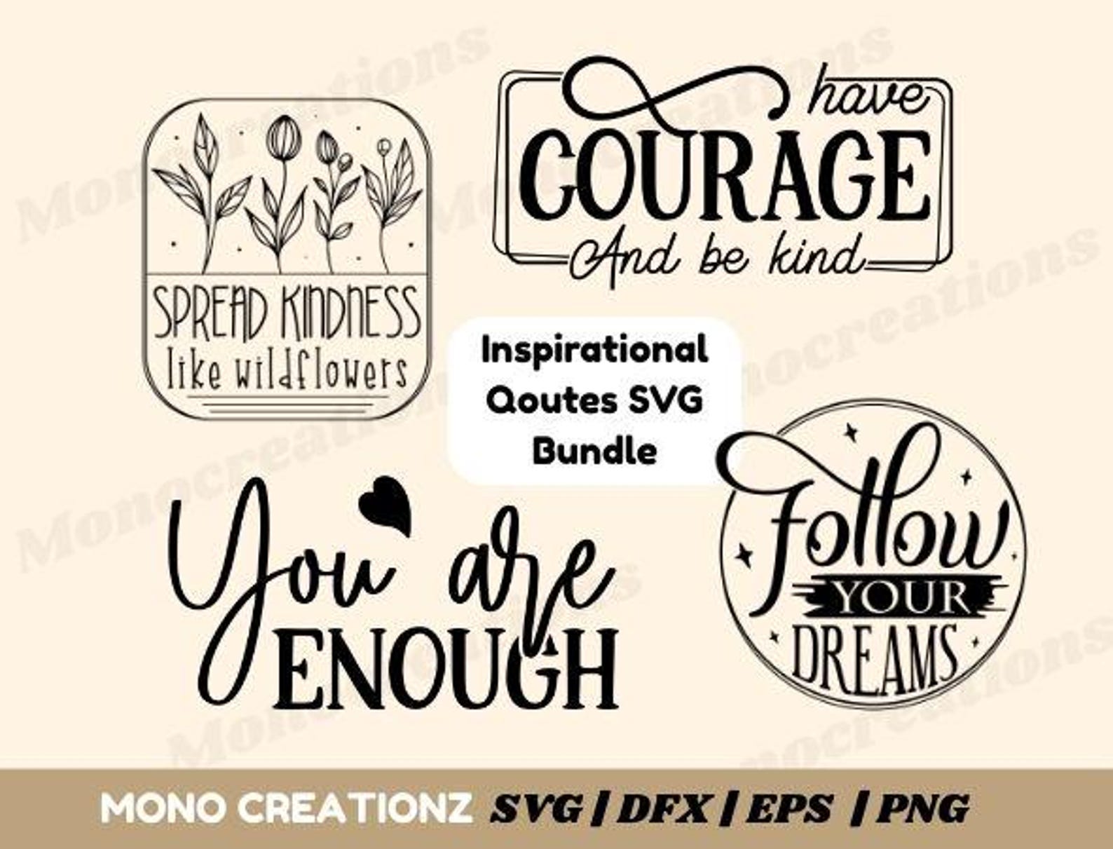 Boho Inspirational Quotes SVG Bundle: Cricut, Silhouette (digital ...