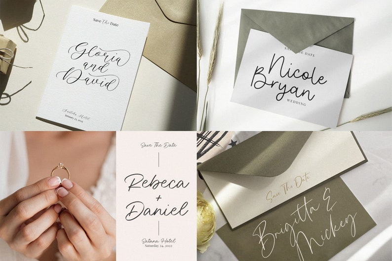 Wedding Font Bundle: Calligraphy, Cricut & Canva Fonts (commercial Use ...