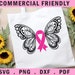 Breast Cancer Butterfly Ribbon SVG: Pink Awareness Graphic (digital ...