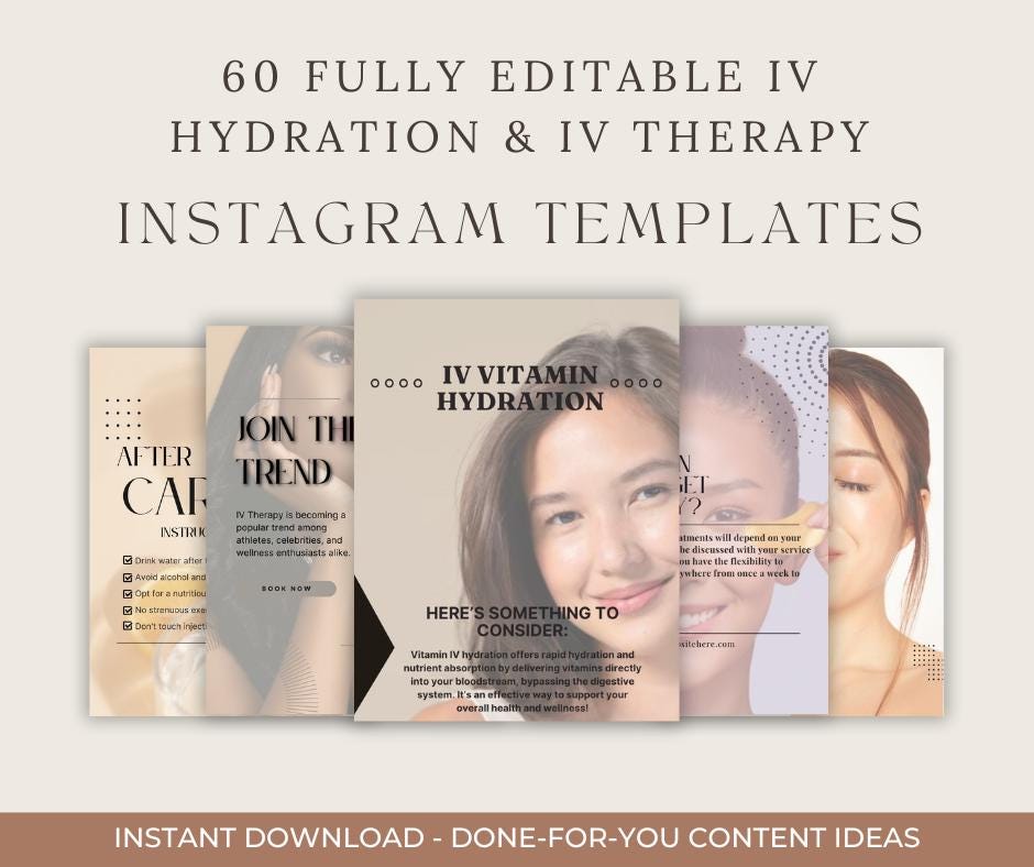 60 Editable IV Hydration & IV Therapy Instagram Templates | Med Spa ...