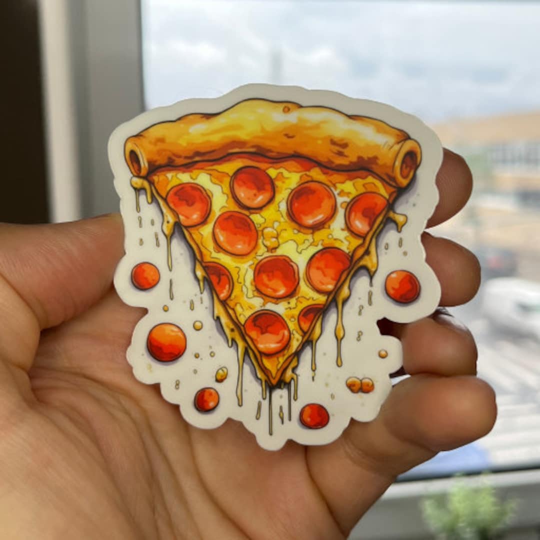 Pepperoni Pizza Sticker Waterproof Die-cut Sticker for - Etsy