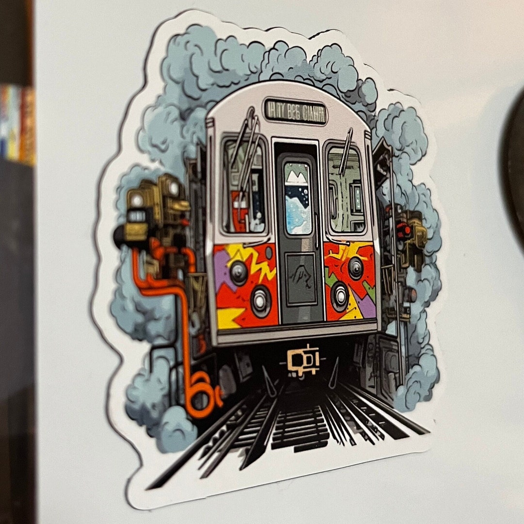 NYC Subway Train Magnet - Die-cut Magnet for Refrigerator, Whiteboard ...